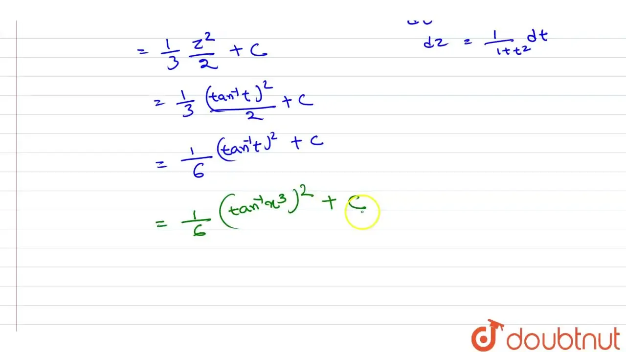  Odia Evaluate Int x 2 Tan 1 X 3 1 x 6 Dx