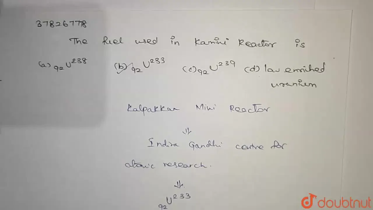 [Tamil] The fuel used in kamini reactor is