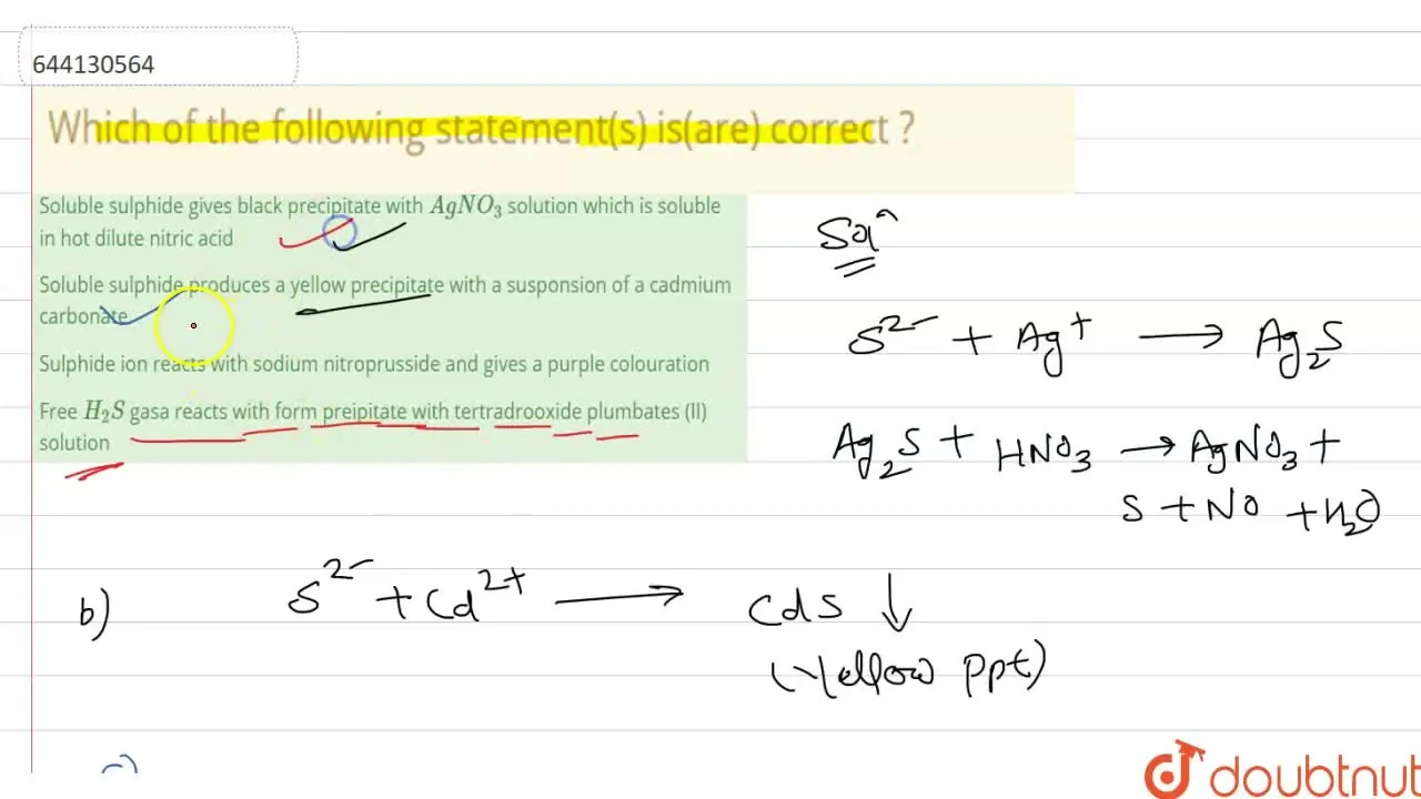Sulphide ion reacts with sodium nitroprusside and gives a purple colou