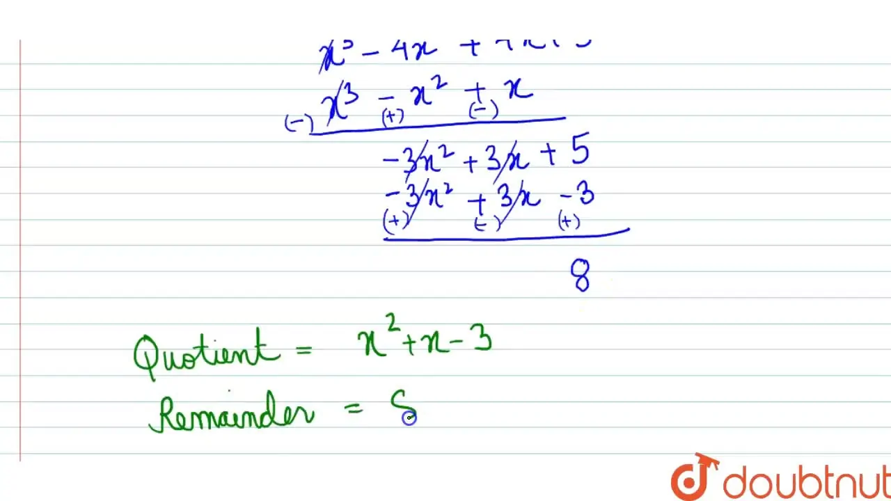 [Assamese] Divide x^4-3x^2+4x+5 by x^2-x+1, find quotient and remainde