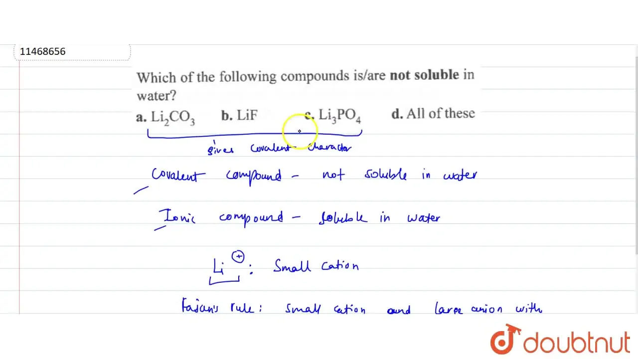 Which of the following compounds is/are not soluble in water?