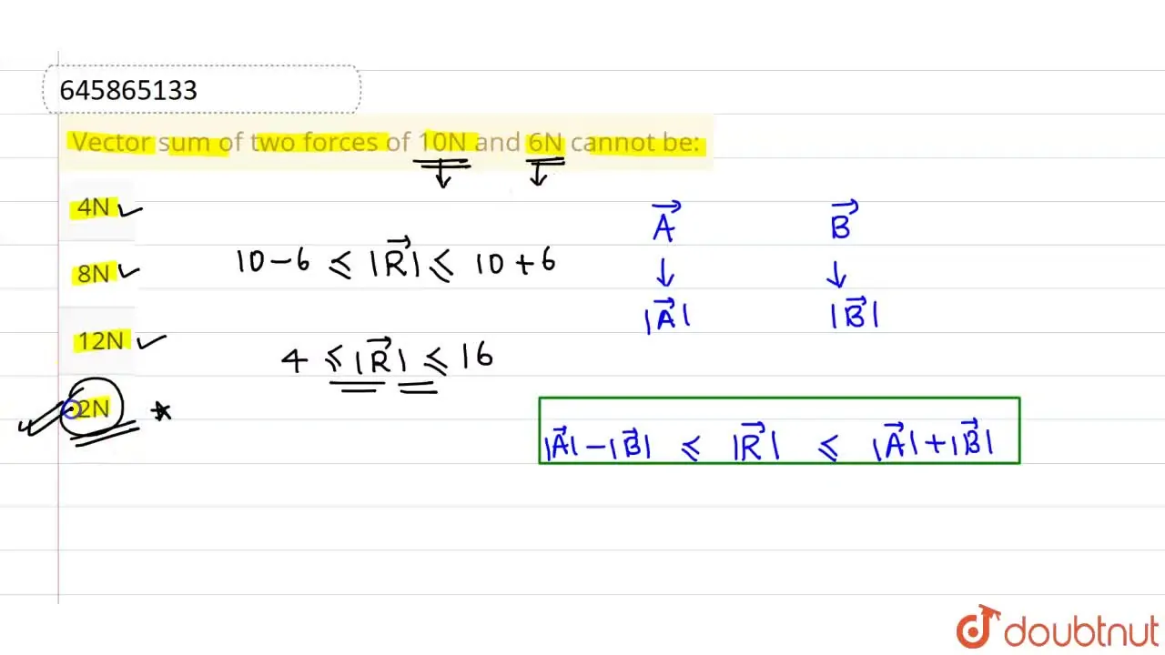 Gujrati Vector Sum Of Two Forces Of 10N And 6N Cannot Be gujrati-vector-sum-of-two-forces-of-10n-and-6n-cannot-be