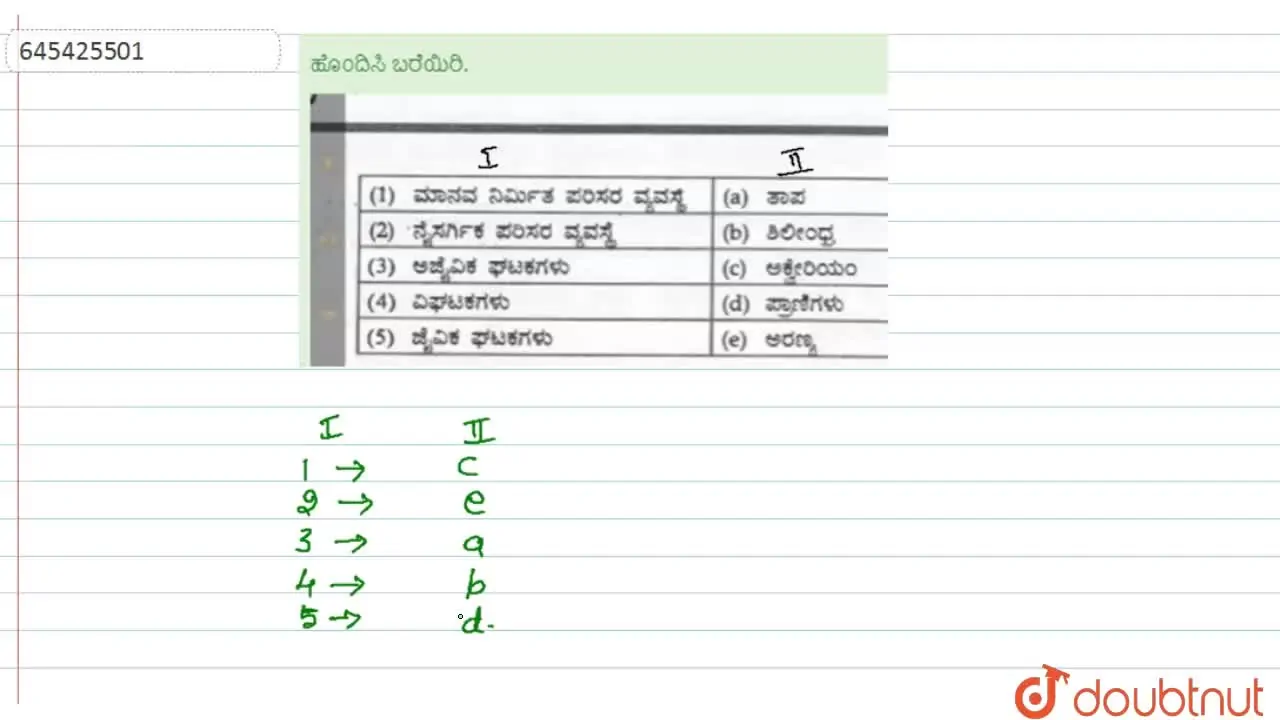 ಹೊಂದಿಸಿ ಬರೆಯಿರಿ.