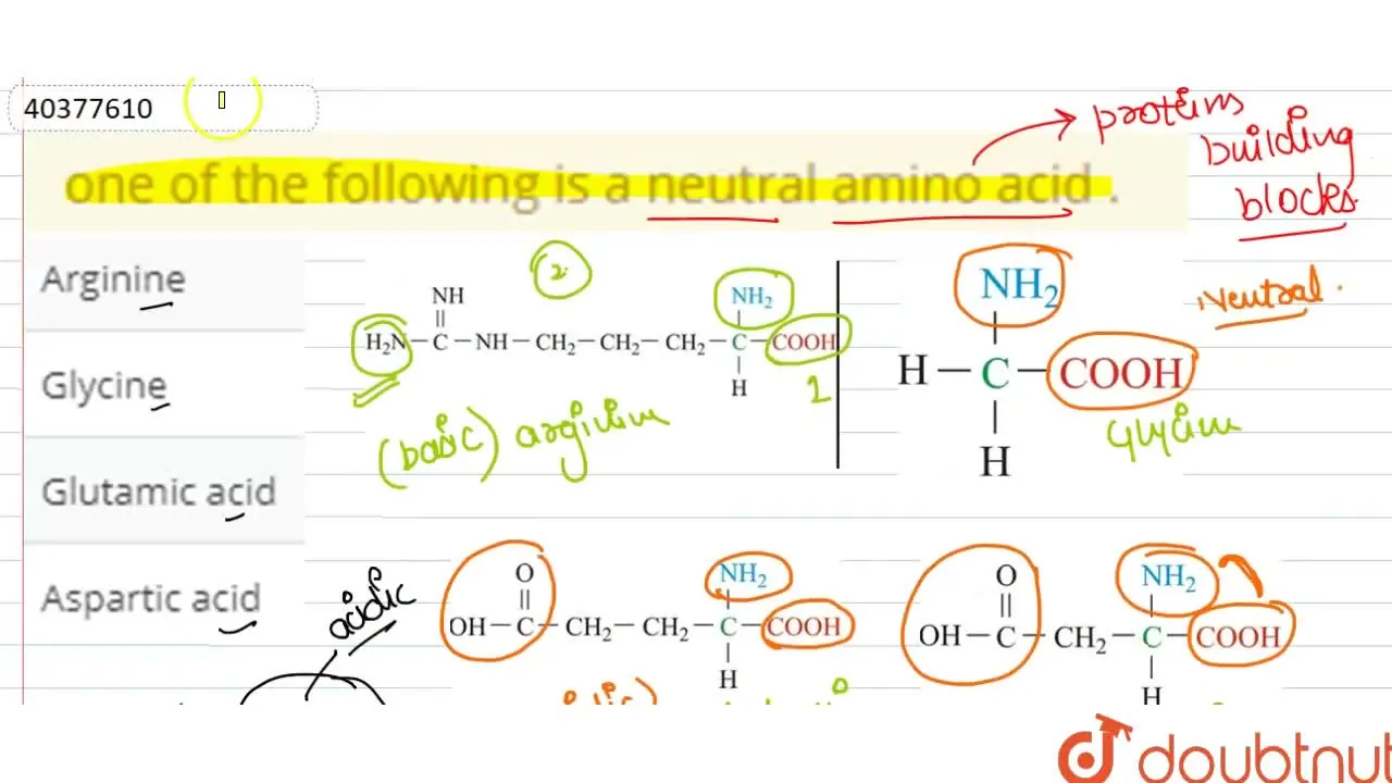 one of the following is a neutral amino acid