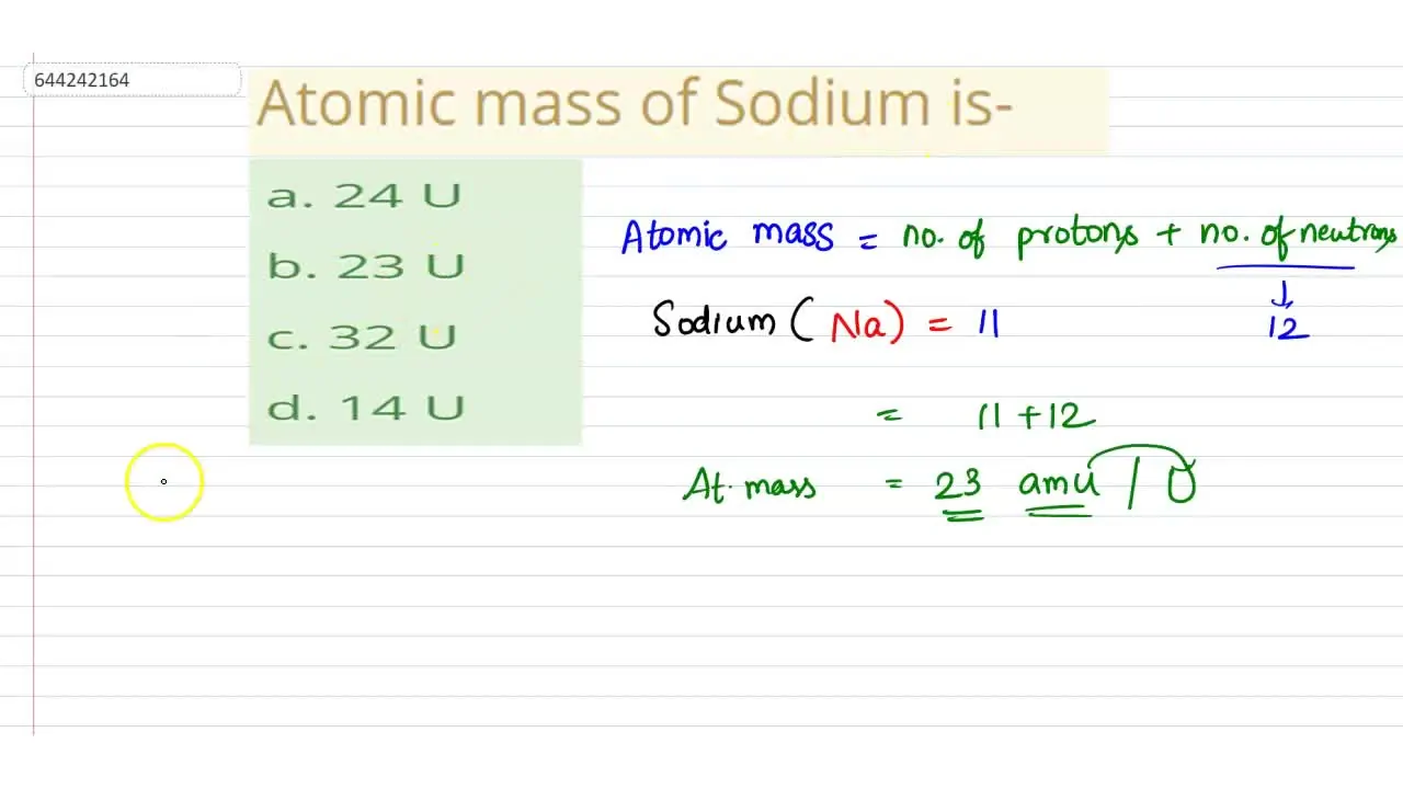 [Telugu] Atomic mass of Sodium is-