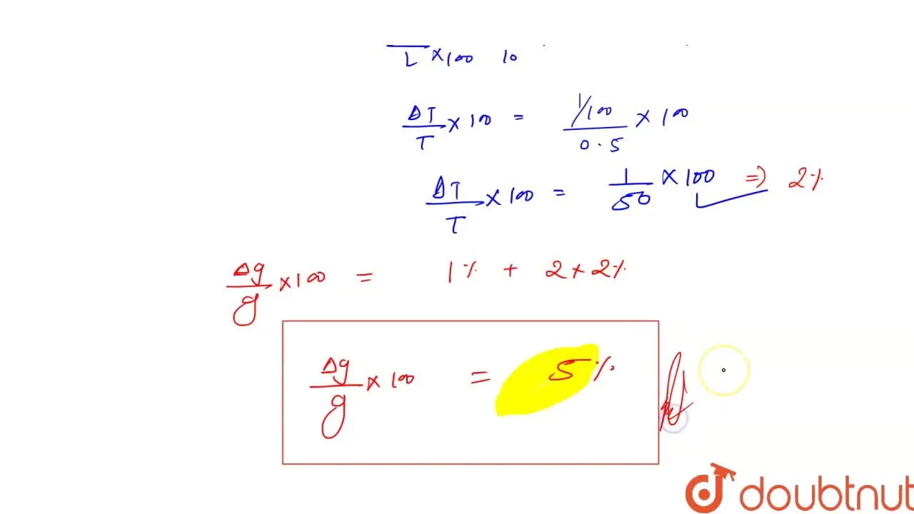 The period of oscillation of a simple pendulum is T = 2 pi sqrt((L)/(g