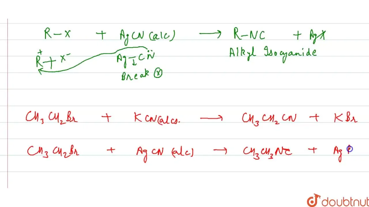 [Punjabi] Haloalkanes react with potassium cyanide (KCN) to give alkyl