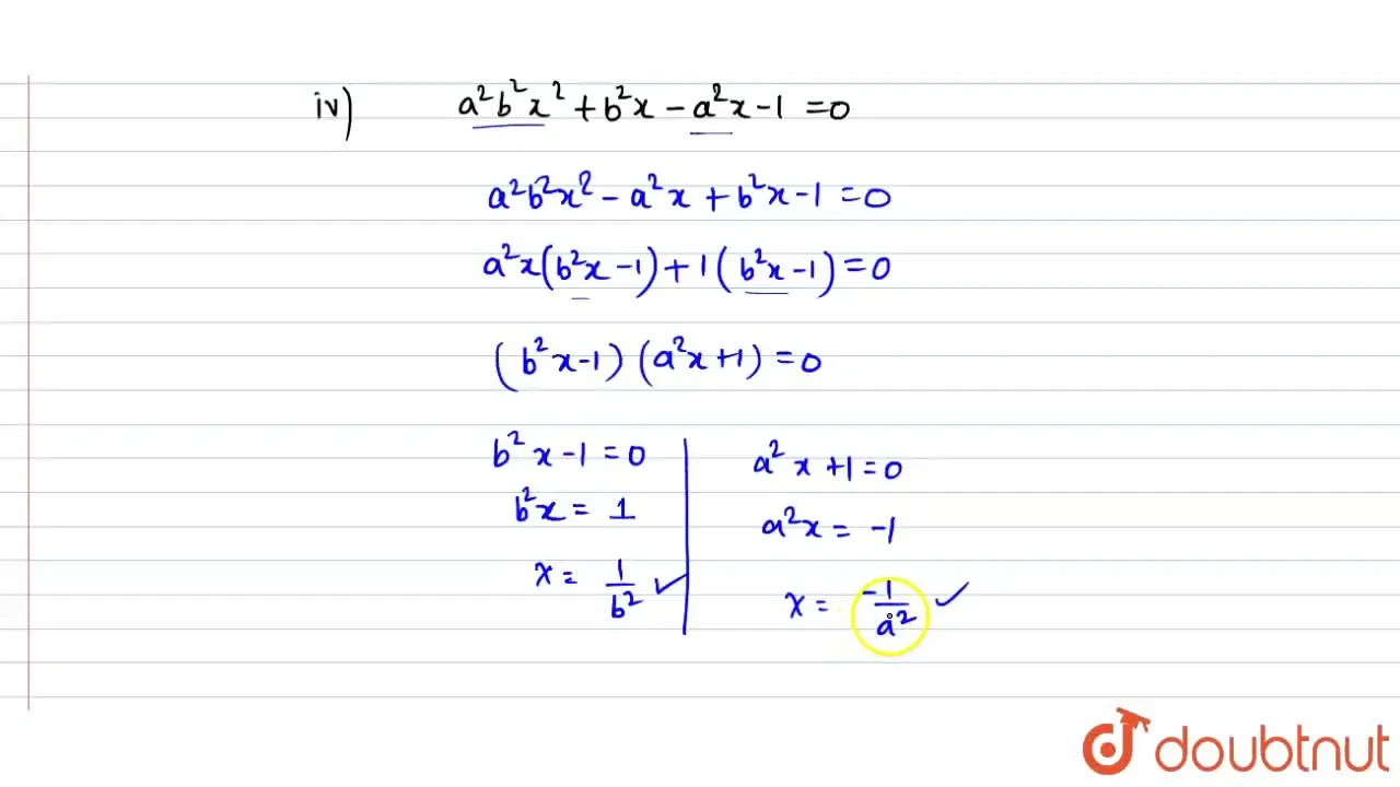 Solve the following quadratic equations by factorization method: x^2+(