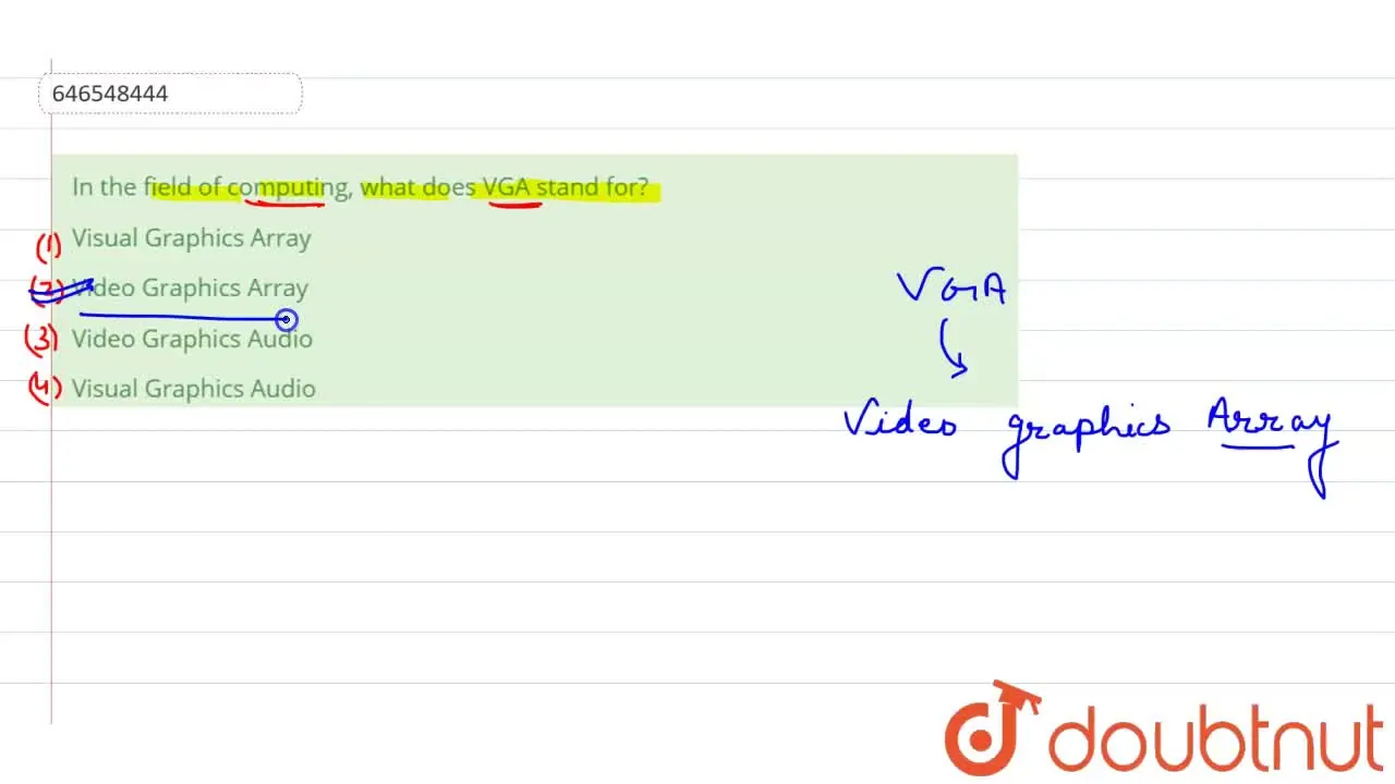 In the field of computing, what does VGA stand for?