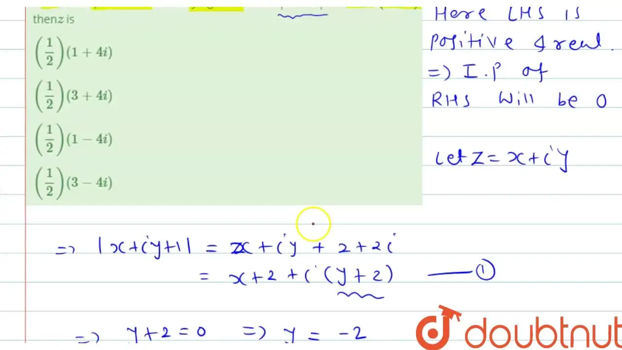 [Gujrati] If z is a complex number satisfying the relation ∣z+1∣=z+2(