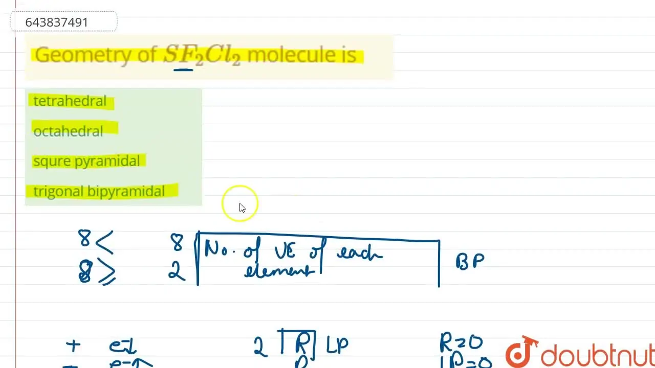 [Bengali] Geometry of SF2Cl2 molecule is