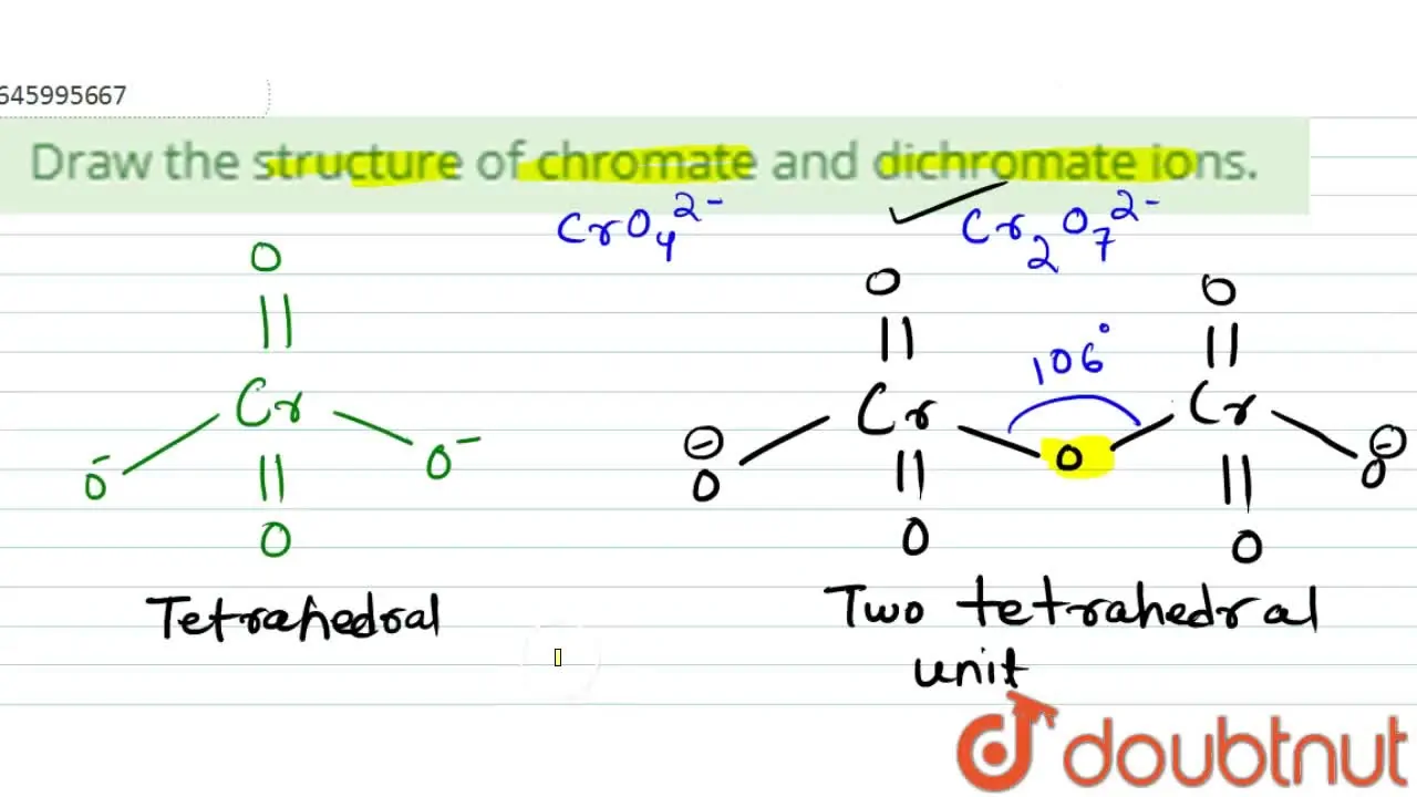 [Odia] Draw the structure of chromate and dichromate ions.