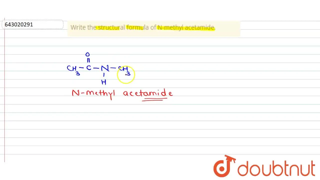 [Marathi] Write the structural formula of N-methyl acetamide.