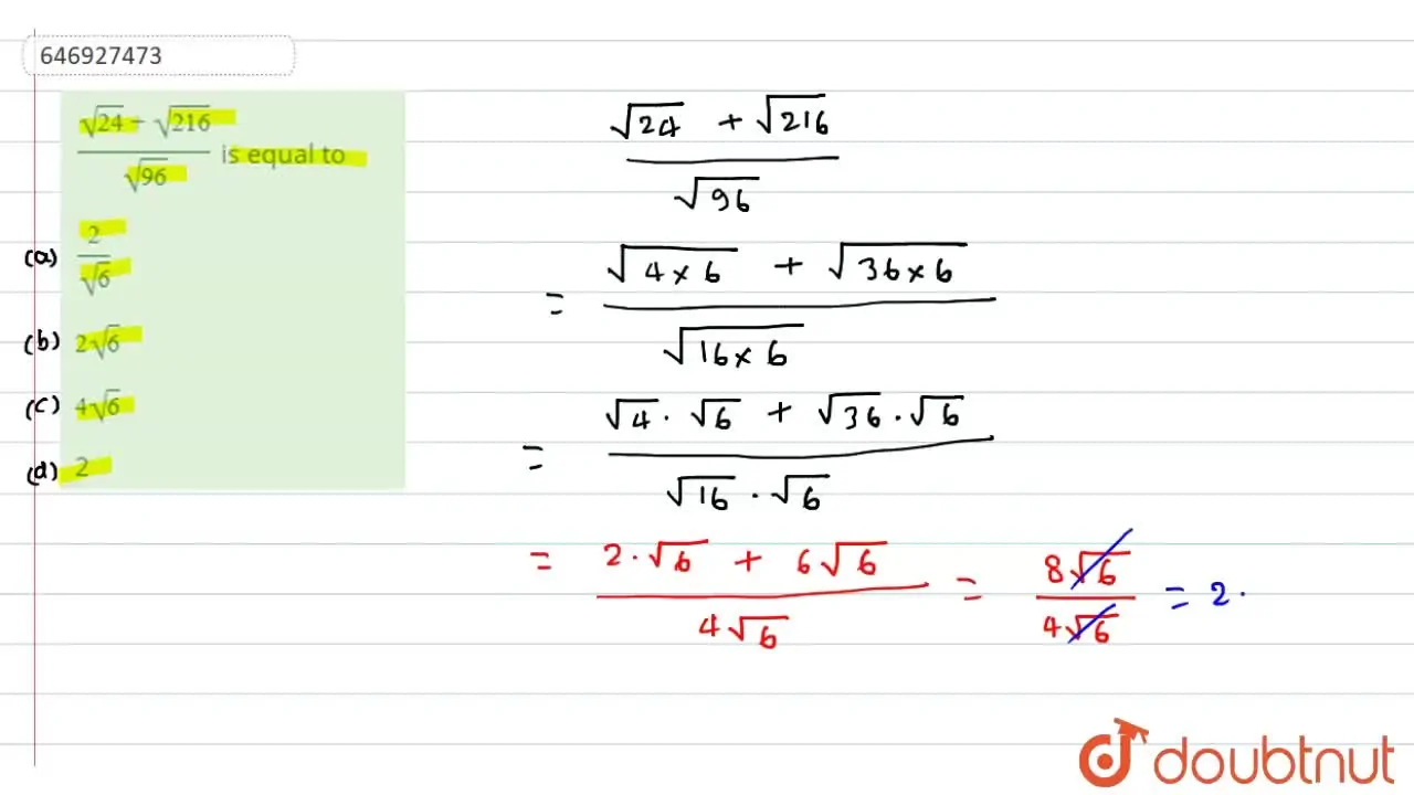(sqrt(24) + sqrt(216))/(sqrt(96)) is equal to