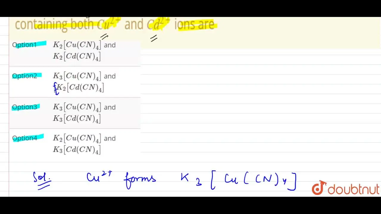 The complex compound formed with KCN solution is added to solution con