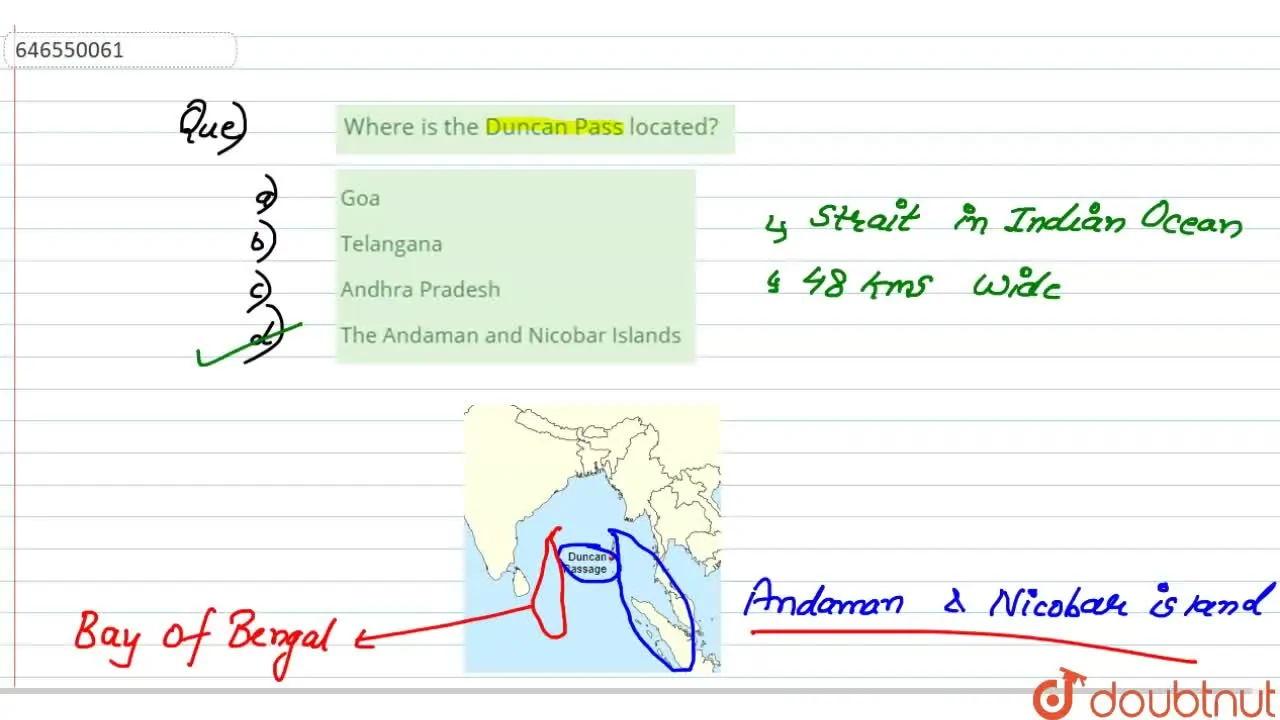 Where is the Duncan Pass located?