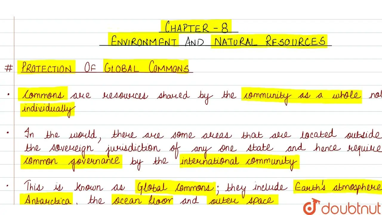 Protection Of Global Commons