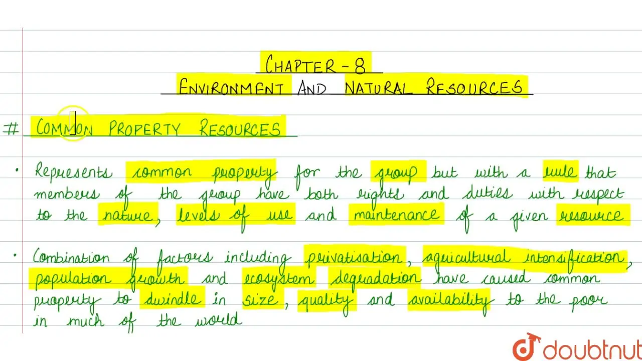 Common Property Resources