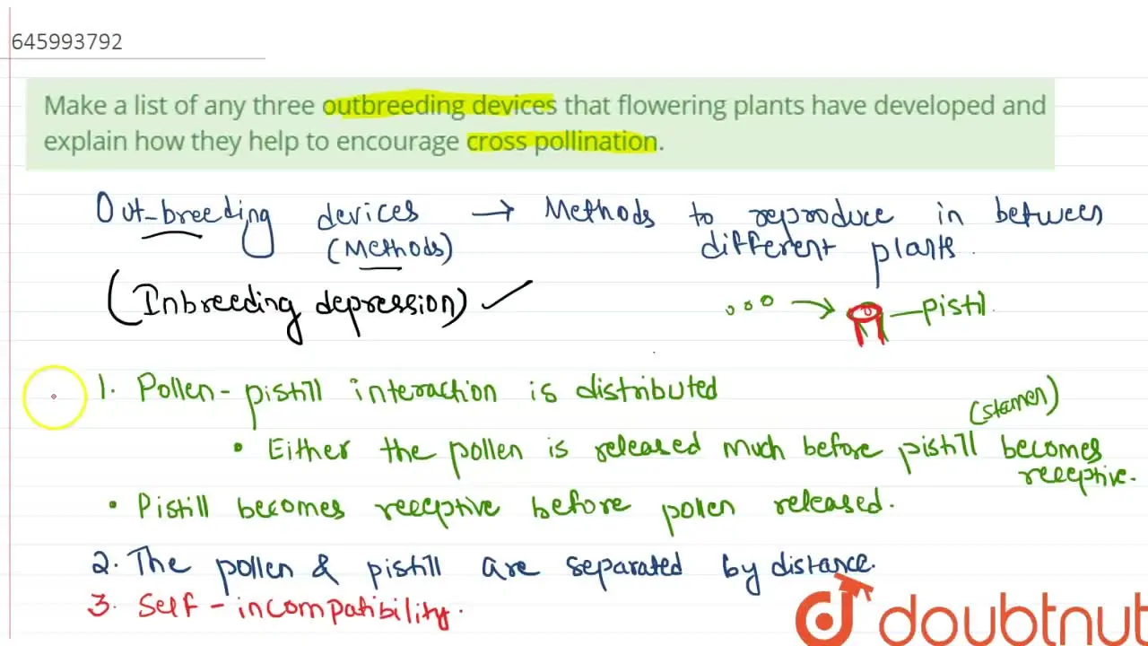 [Odia Solution] Make a list of any three outbreeding devices that flow