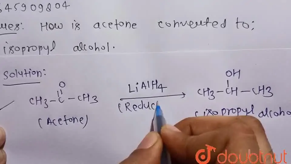 How is acetone converted to: Isopropyl alcohol