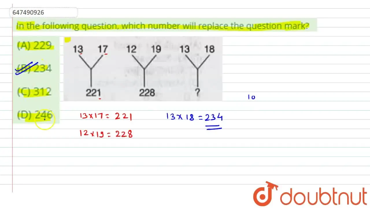 In the following question, which number will replace the question mark